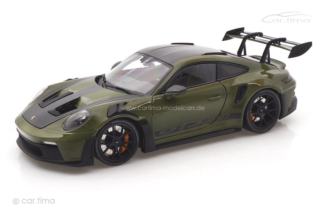Porsche 911 (992) GT3 RS Weissach Package Nato Olive/Rad schwarz Minichamps 1:18 110062027 ...